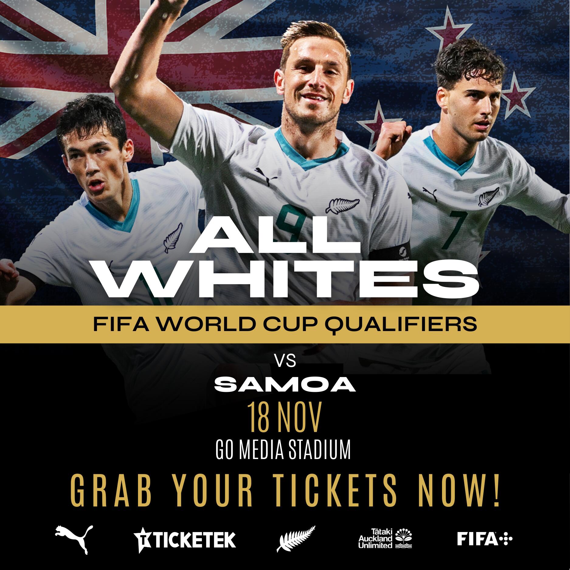 FIFA World Cup Qualifiers: All Whites vs Samoa